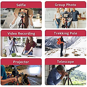 2023 New Camera Tripod, Aluminum Travel Tripod for Camera, DSLR Camema Tripod, Compact Professional Camera Tripod Monopod with 360 Panorama Ball Head, 1/4 QR Plate, Carry Bag