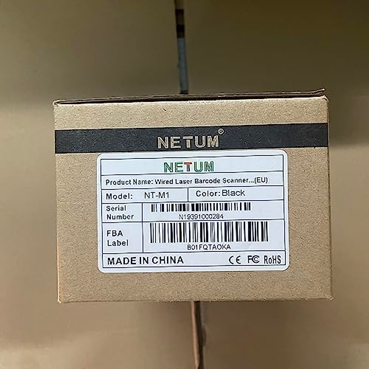NETUM USB Laser Barcode Scanner, Handheld 1D Wired Bar Code Scanner Scanning UPC EAN Reader Gun Retails for Supermarket, Convenience Store, Warehouse - NT-M1