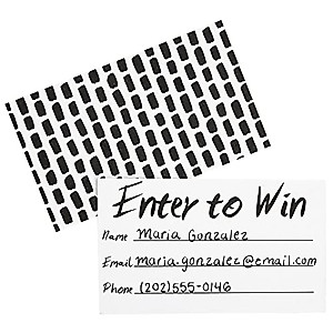 200-Pack Enter to Win Cards, 3.5x2 White Entry Form Raffle Tickets Slips for Fairs, Contests, Ballots, Carnivals, Drawings, Auction Events, Prize Games, Fundraisers