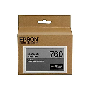Epson T760 Ultrachrome HD Ink Set for SureColor P600 Printer - HD Black (Photo/Matte/Light/Light-Light), HD Cyan, HD Magenta (Vivid/Vivid Light), HD Yellow, HD Light Cyan, Museo Silver Rag Sampler