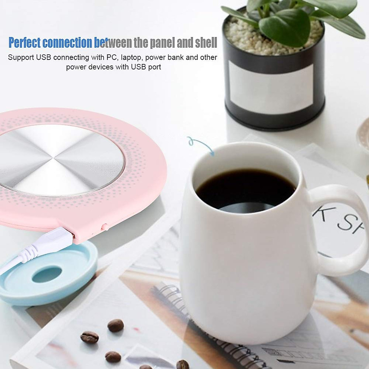 USB Cup Mug Heating Mat, Coffee Mug Warmer for Office Home Desk, USB Heater Insulation Pad Coaster Cup Warmer Heating Plate ()