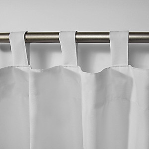 Exclusive Home Cabana Solid Indoor/Outdoor Light Filtering Hook-and-Loop Tab Top Curtain Panel Pair, 54"x84", Winter White