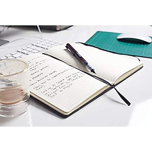 Silvine 391133 Executive Soft Feel Notebook Ruled with Marker Ribbon 160pp 90gsm A5 Black Ref 197BK