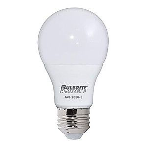(Pack of 5) Bulbrite 774100, LED9A19/927/J/D, 9W LED A19 DIMMABLE ENCLOSED JA8 2700K E26 120V, LED Light Bulb