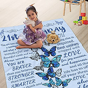 21st Birthday Gifts for Her Daughter, 21 Year Old Gifts for Her Meaningful, Gifts for 21 Year Old Female in College, Happy 21st Birthday Decorations for Her Women, 2001 21st Blanket 50x60 Inches