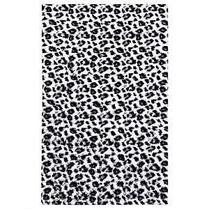 BENRON Soft Leopard Rug Black 4x6 Ft Leopard Print Rugs for Bedroom Living Room Decor Plush Animal Rugs for Kids Girls Nursery White Black Leopard Print