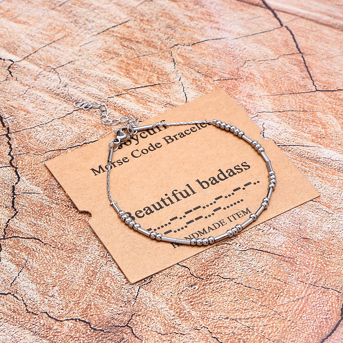 JoycuFF Morse Code Bracelets for Best Friend Coworker Sister Funny Birthday Christmas Gifts for Women Fashion Handmade Silk Wrap Adjustable