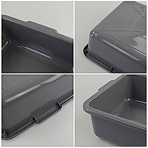 Parlynies 4-Pack 24 L Large Plastic Bus Box, Commercial Bus Tubs, Gray