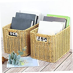 SOESFOUFU Fruit Baskets for Storage Basket for Table Woven Basket for Blankets Home Organizer Khaki Pp