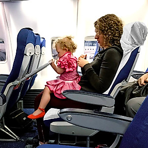 Lainrrew 6 Pcs Disposable Airplane Seat Covers, Non-Woven Fabric Safety Protection Seat Cover Portable Disposable Seat Protectors for Airplane, Train, Bus, Car, Airplane, Office, Movie Theatre