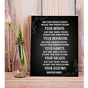 GANDHI Quotes Wall Art- "Your Destiny"- 8 x 10 Art Wall Print Art Ready to Frame. Modern Home Décor, Studio & Office Décor. Mahatma Gandhi Quotes Makes a Perfect Gift for Motivation, Zen & Inspiration