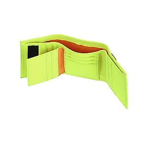 Timberland PRO Men's Cordura Nylon RFID Trifold Wallet with ID Window, Bright Yellow (Reflective), 4.5 x 1 x 3 in