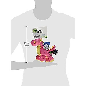 goDog Bubble Plush Dragons Squeaky Dog Toy, Chew Guard Technology - Coral, Small