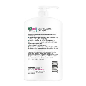 SEBAMED Scalp Balancing Shampoo - Gentle Anti Dandruff Shampoo Formula for Oily Hair and Flaky Scalp 33.8 Fluid Ounces (1 Liter with Pump) Pack of 2