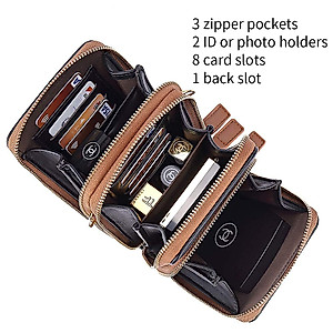 CLUCI Backpack Purse for Women Bundles with Small Crossbody Bag Leather Cellphone Shoulder