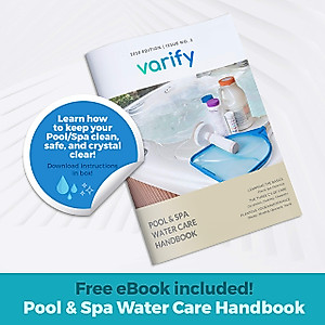 Varify Premium Pool and Spa Test Strips - 7 in 1 Testing Strip for Pools, Spa, Hot Tub & More - Water Quality Testing Kit for Hardness, Chlorine, Bromine, pH, Alkalinity & Cyanuric Acid (100 Strips)