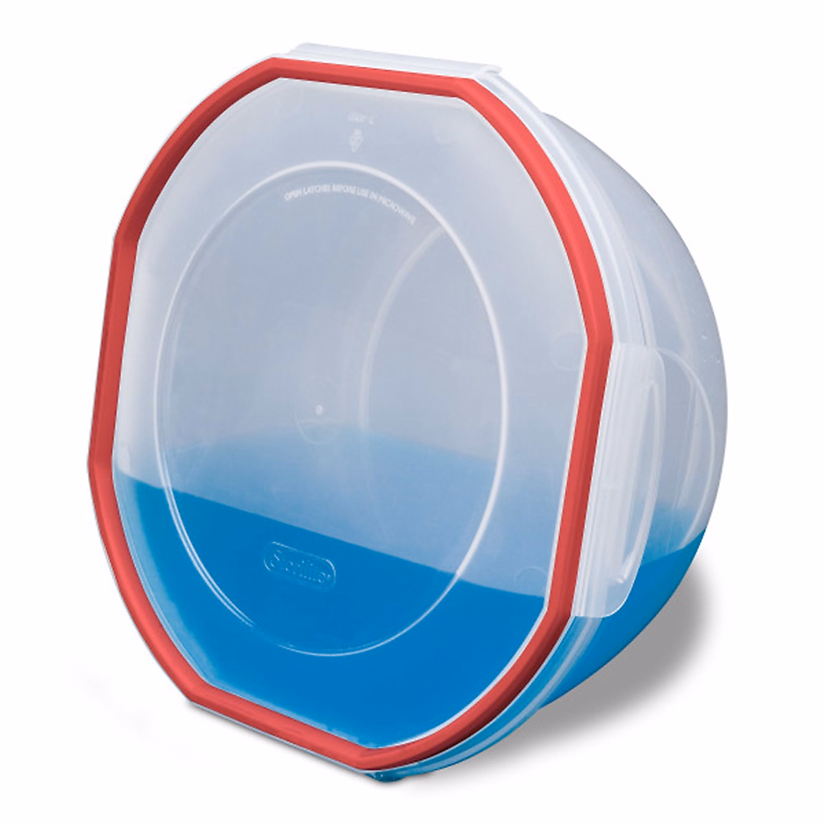 Sterilite Ultra-Seal 4.7 Qt Bowl, Large Airtight Food Storage Container, Latching Lid, Microwave and Dishwasher Safe, Clear With Red Gasket, 4-Pack