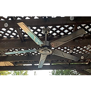 Outdoor Solar Bronze Ceiling Fan with Remote Control