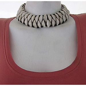 Unique Collar Choker Bib Egyptian African Beaded Natural Cowrie shells on Geman Silver Wire embellished with black glass beads | Boho Gypsy Cleopatra Afghan Kuchi Tribal Belly Dance Necklace Earrings