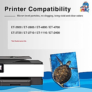 522 Ink Bottle Refill Compatible Replacement for Epson 522 Ink Combo(Not Sublimation Ink) Used for EcoTank ET-2800 ET-2803 ET-2720 ET-4800 ET-4700 Printer(Black Cyan Magenta Yellow) 4-Bottle