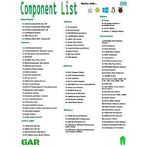GAR Colossus Starter Kit for Arduino Uno Mega Nano - Complete Advanced Set, 5 Main Boards - 30 Sensors, 10 Shields with ESP32 WiFi + Bluetooth Modules for Wireless Robotics Smart Car