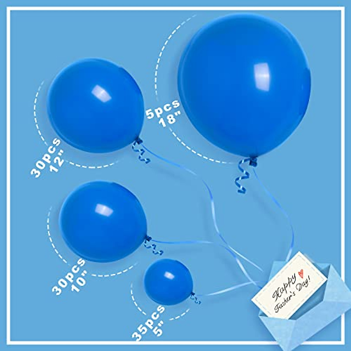 MOMOHOO Royal Blue Balloons Different Sizes - 100Pcs 5/10/12/18 Inch Graduation Balloons, Birthday Party Balloons Gender Reveal Latex Balloons for Boy Baby Shower, Dark Blue Balloons for Bluey Themes