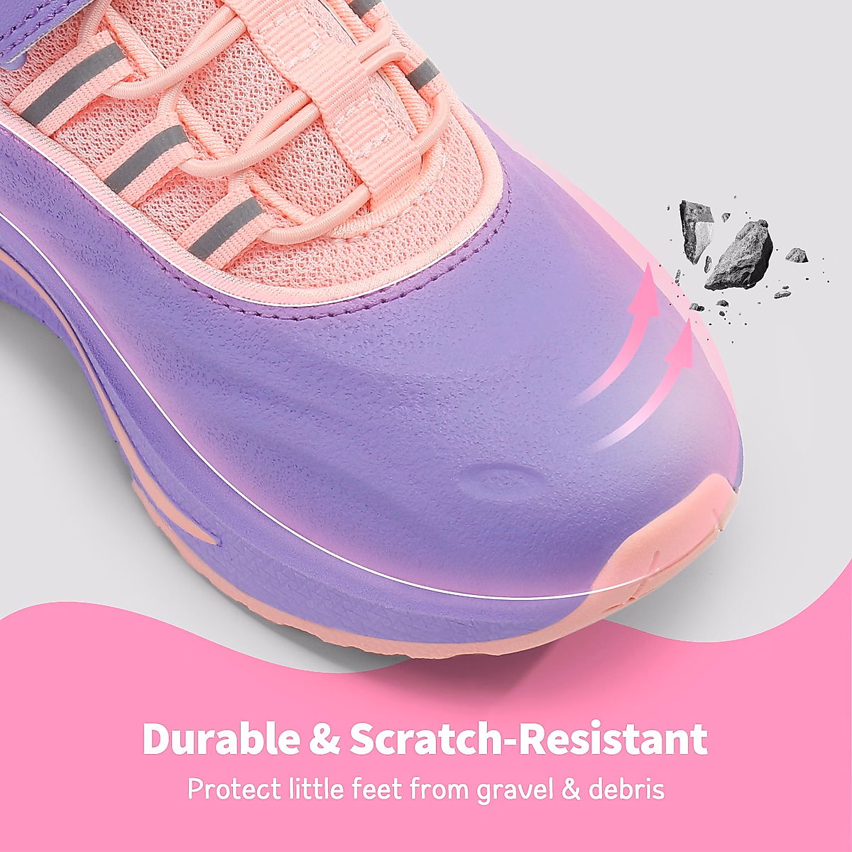 DREAM PAIRS Boys Girls Shoes Kids DuraPlay Tennis Running Athletic Protective Walking Sneakers for Little/Big Kid,Size 2 Little Kid,Purple/Pink,SDRS2335K