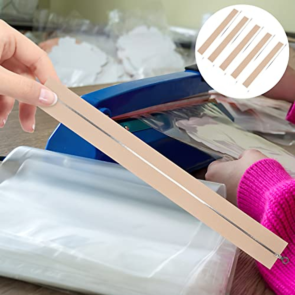 Heat Sealer Strips Sealer Replacement Element Grip 5 Pcs Heat Seal Strips Replacement Elements Impulse Sealer Heating Strips 200mm Machine Machine Heating Strip for Sealer