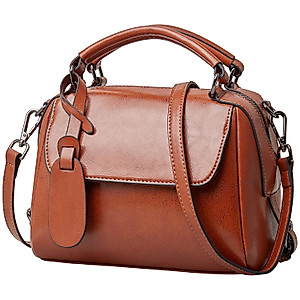 FOXLOVER Small Leather Crossbody Bags for Women Lady Shoulder Bag Top Handle Mini Handbag and Purse