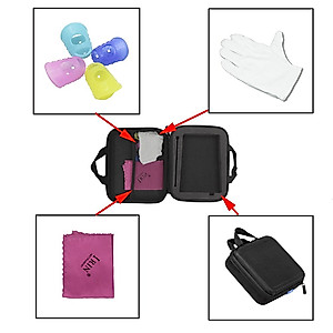 Mowind 17 Key Kalimba Case Thumb Piano Bag Shockproof Waterproof with Gloves Finger Stall Cleaning Cloth Black