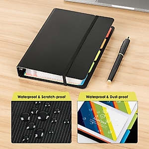 MaxGear Business Card Organizer, Business Card Holder Book Credit Card Binder File Sleeve Storage, Portable Business Card Holders Name Cards Holder Men & Women, 5 Color Index Tabs, Capacity: 180 Cards