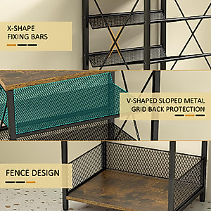 ThreeHio 5 Tier Bathroom Storage Shelf, Bathroom Standing Shelf with fences, Freestanding Shelving Units and Storage Hair Tool Organizer Stand Table Floor Open Shelf for Living Room, Bedroom, Bathroom