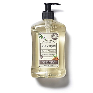 A LA MAISON French Liquid Hand Soap, Almond - Natural Hand Wash Made with Essential Oils - Biodegradable, Plant-Based, Vegan, Cruelty-Free, Alcohol & Paraben Free (16.9 oz, 3 Pack)