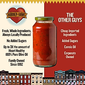 Hoboken Farms Marinara Gourmet Pasta Sauce - Keto Certified, No Sugar Added, Non GMO Project Verified, Kosher, Vegan, Plant Based, Keto & Paleo Friendly, Whole Tomatoes and Pure Olive Oil (Original Marinara 2 Pack)