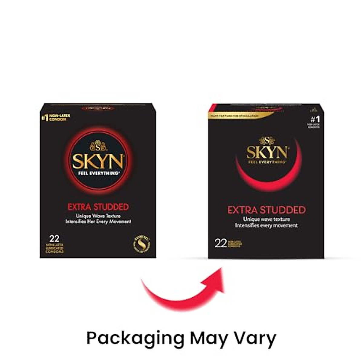 SKYN Extra Studded – 22 Count – Lubricated Latex-Free Condoms – Unique Texture Intensifies Every Moment​