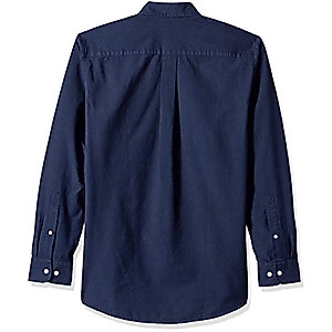 Amazon Essentials Men's Regular-Fit Long-Sleeve Pocket Oxford Shirt, Navy, Small