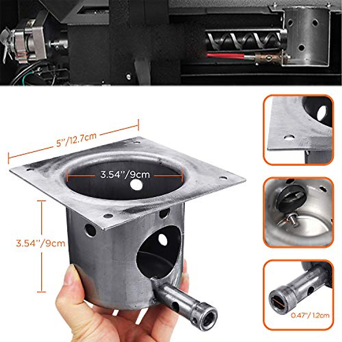 YAOAWE Fire Burn Pot and Hot Rod Igniter Kit Replacement Parts for Traeger and Most Pit Boss Pellet Grills, Compatible with Pellet Pro & Z Grills Wood Pellet Grill BBQ Smoker