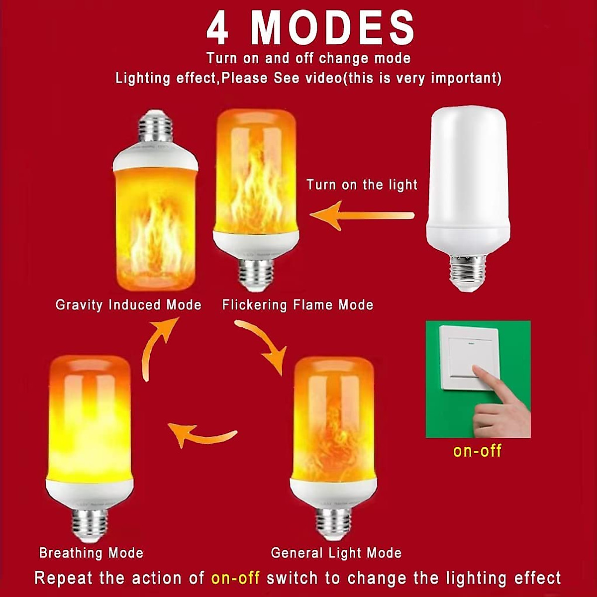 MINTSSOUL LED Flame Effect Fire E26 Light Bulbs,Creative with Flickering Emulation Lamps,Simulated Nature Fire in Antique Lantern Atmosphere for Holiday Hotel/Bars/Home Decoration Restaurants