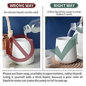 BosilunLife Foam Hand Soap Dispenser - 12 oz Bathroom Lotion Hand Pump Dispenser White Foaming Soap Dispenser Ceramic Dish Liquid Dispenser for Kitchen Hand Wash Dispenser (Rubber Paint)