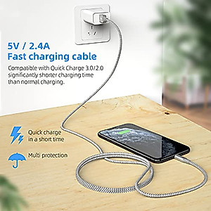 Bkayp iPhone Charger,3Pack 10FT [MFi Certified] Lightning Cable Lightning to USB Compatible iPhone 12/11 Pro/11/XS MAX/XR/8/7/6s/6/plus,iPad Pro/Air/Mini - GreyWhite