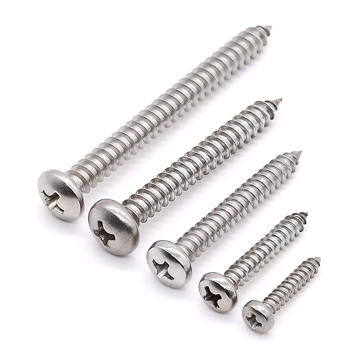 Glvaner #14 x 1/2" (50 pcs) Pan Head Self Tapping Screws, 18/8 Stainless Steel 304, Phillips Pan Head Sheet Metal Screws, Pan Head Wood Screws, No.6.3mm Thread Size