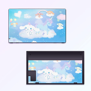 BelugaDesign Dog Anime Switch Skin | Cute Pastel Sticker Wrap Vinyl Decal | Cinnamon Roll Kawaii Japanese Cartoon Game l Compatible with Nintendo Switch (Switch Standard, Blue)
