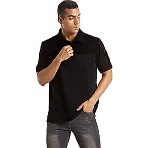 Tactical Shirts T-Shirts for Men Short Sleeve T-Shirt Mens Cotton Pique Polo Shirt Dry Fit Summer Golf Shirts for Work Fishing