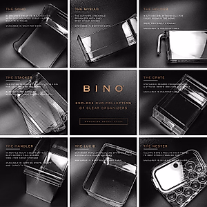 BINO | Stackable Storage Drawer | THE CRATE COLLECTION | Clear Storage Bins with Drawers for Pantry Shelf Organization and Storage | Fridge Organizer | Stackable Storage Bins for Organization | Large