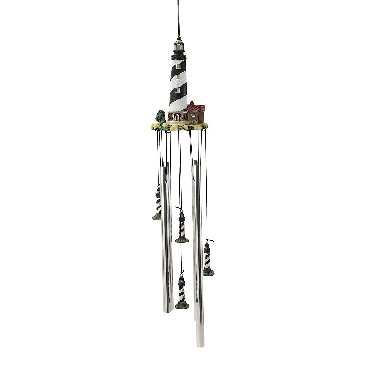 New Cape Hatteras Black White Spiral Bands Lighthouse Garden Patio Wind Chime Mobile AI-3658STAT Unique Home Décor Birthdays InnaBest