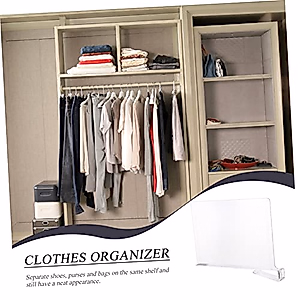 HOMOCONO 2pcs Wardrobe Partition Drawer Separators Closet Shelf Divider Adjustable Drawer Organizer Drawer Dividers for Clothing Clear Clothes Separator Shelf Separator Transparent Acrylic