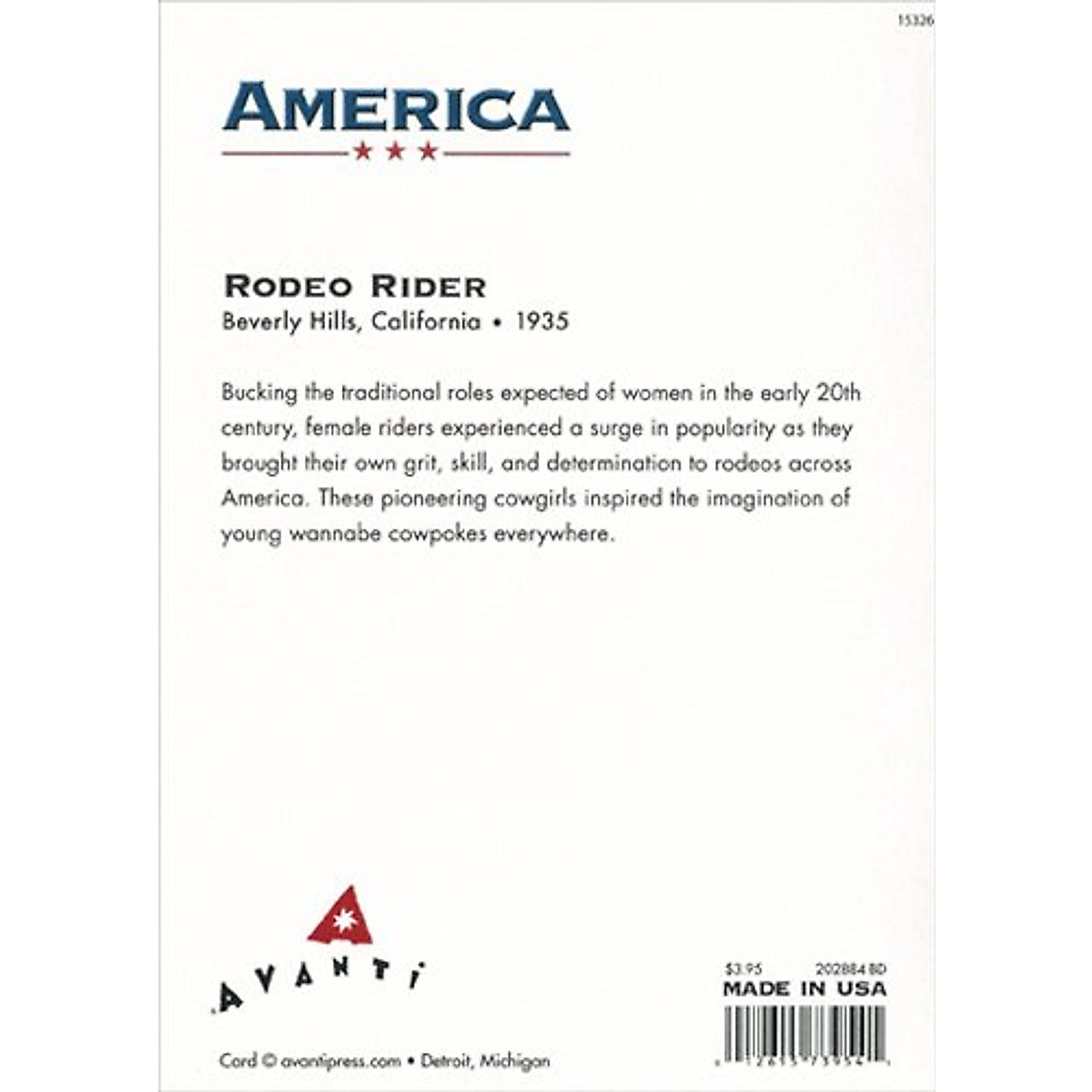 Female Rodeo Rider - Avanti America Collection Birthday Card