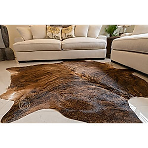 Genuine Brindle Reddish Cowhide Rug Size 6 x 7-8 ft. 180 x 240 cm
