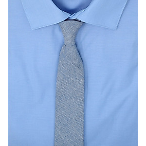 Proper Materials Men's Chambray Cotton Skinny Necktie Tie - Light Blue