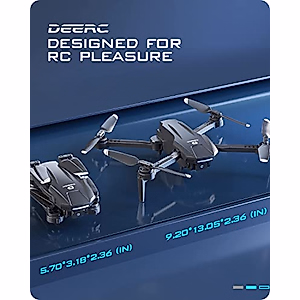 DEERC D60 Drones with Camera for Adults, Kids, FPV 1080P HD Video, Long Battery Life, Gravity Sensor, Foldable, Hobby RC Quadcopter, Suitable as Gifts for Boys, Girls, Beginner Adults, 1 Piece, Black